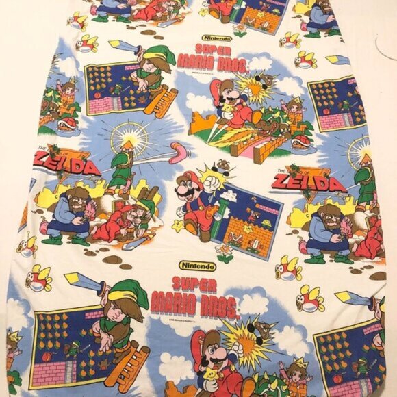 Bedding | 1988 Nintendo Super Mario Legend Of Zelda Twin Fitted Sheet ...